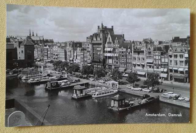 ALTE AK-AMSTERDAM-AUTO-SCHIFF-KLEINFORMAT-UNGELAUFEN-50ER/60ER JAHRE ...