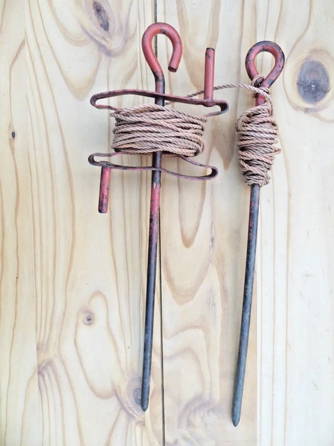 VINTAGE GARDEN STRING Line Row Marker spinner line winder with pin £18. ...