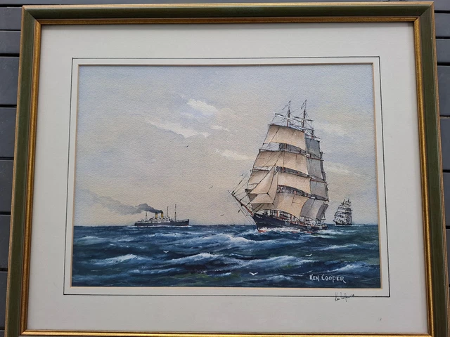 TABLEAU PEINTURE MARINE anglaise de Ken COOPER EUR 150,00 - PicClick FR