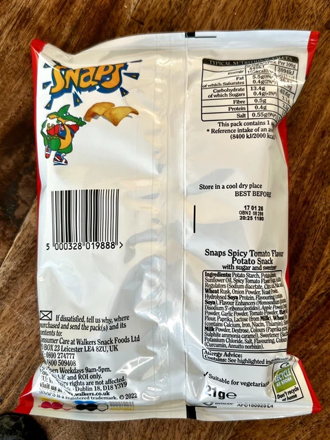 SNAPS CRISPS SPICY Tomato Flavour one Pack LAST BATCH Discontinued ...