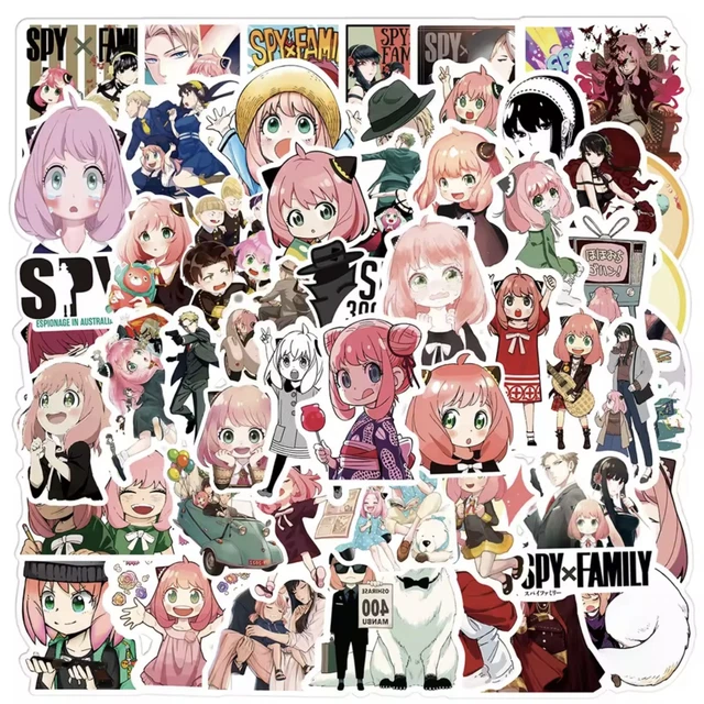 50PCS SPY X Family Anime Stickers Anya Forger Loid Yor Cute Funny Phone ...