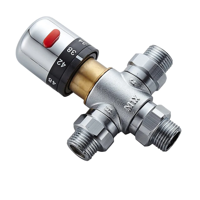 DN15 THERMOSTATIC WATER Mixing Valve, 3 Way 1/2 Inch Temperature ...