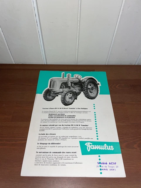 BROCHURE PROSPEKT PROSPECTUS TRACTEUR FAMULUS tractor-traktor-deutz-lanz-zetor EUR 10,50 ...