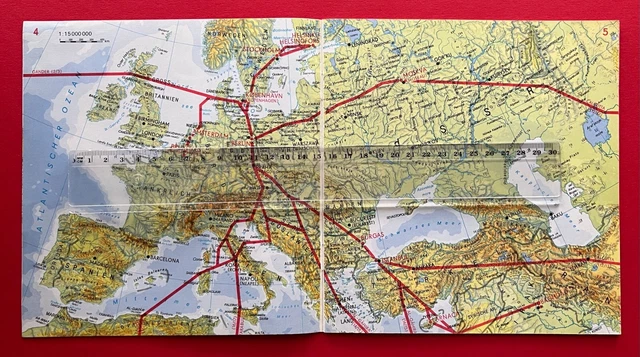 DDR PROSPEKT INTERFLUG Streckenkarte Route Map um 1970 ( F23349 EUR 8 ...