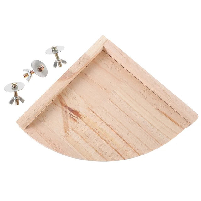 WOODEN HAMSTER CAGE Sector Squirrel Springboard Platform Pet Parrot ...