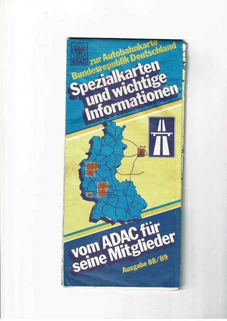 MOTORWAY MAP FRG special maps and important information ADAC UNUSED ...