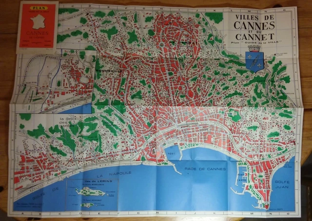 PLAN DE LA ville de Cannes et le Cannet vintage 13ème Edition ? EUR 5,00 - PicClick FR