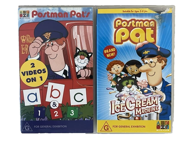 POSTMAN PAT VINTAGE VHS Bundle x2 ABC 123 & Ice Cream Machine PAL ABC ...