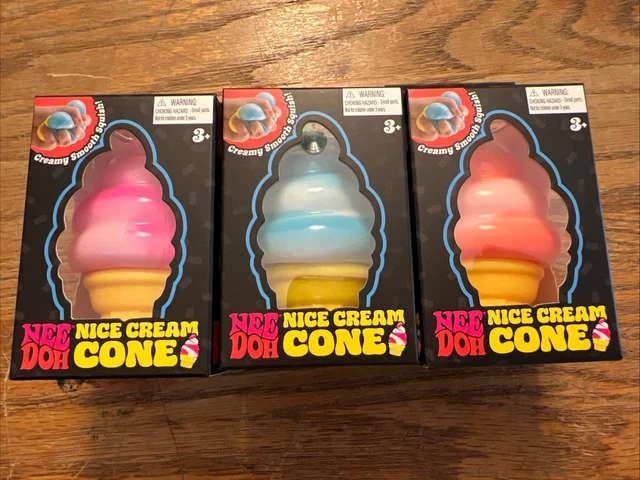 NEE DOH NICE Cream Cone Squishy Toy Orange Pink Blue 3 Lot Brand New ...