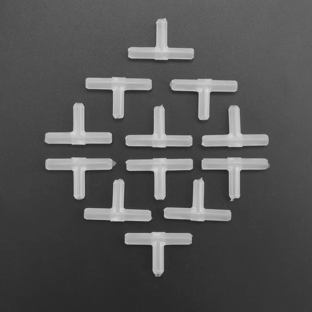 PLASTIC 3-WAY T-SHAPE Aquarium Air Valves 100 Pcs Clear White Z5U98129 ...