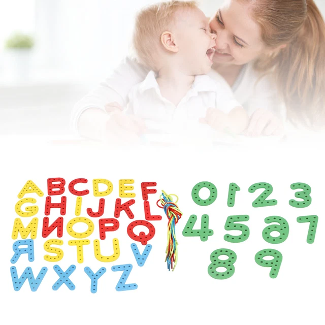 ALPHABET THREADING TOY Lacing Alphabet Letter Recognition For Toddlers ...