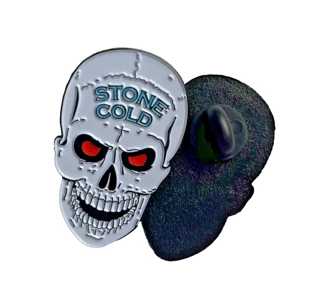 STONE COLD STEVE Austin Enamel Pin Badge, Smoking Skull, ECW, AEW, WWF ...