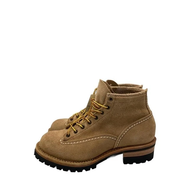 WESCO LACE-UP BOOTS Suede Beige US 8.5 Heel 5cm Height 17cm Outsole ...