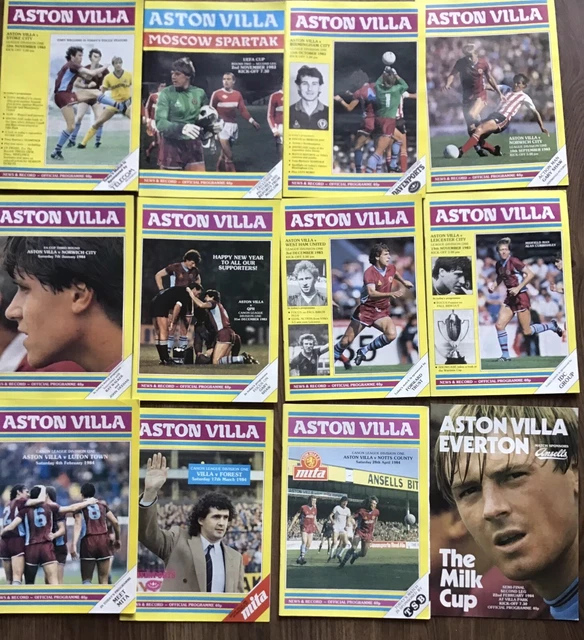 ASTON VILLA FOOTBALL programmes job lot 1983/84 Season x 12 £12.50 ... ASTON VILLA FOOTBALL programmes job lot 1983/84 Season x 12 £12.50 ...