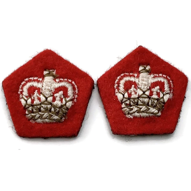 QUEENS CROWN BRITISH Army Officers CLOTH Insignia Pips - Rank Major Set ...