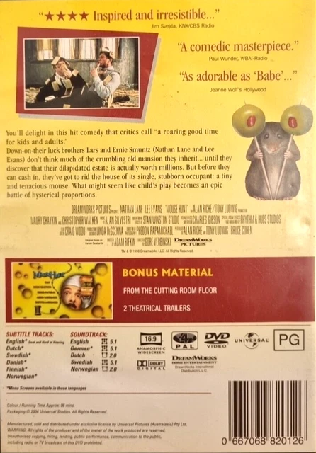MOUSE HUNT (DVD, 2004) Nathan Lane, Lee Evans, Christopher Walken ...