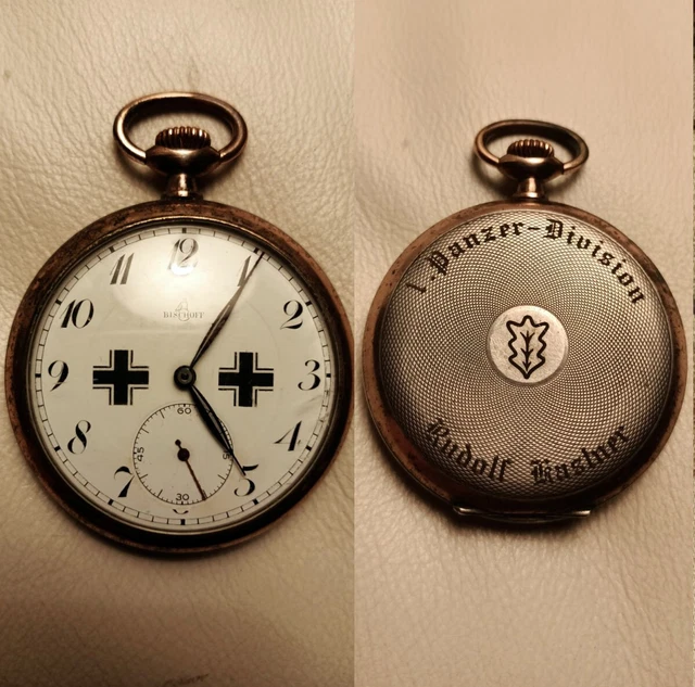 WW2 GERMAN PANZER Division tank military vintage Swiss pocket watch £ ...