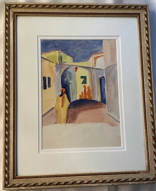 ANCIENNE AQUARELLE ENCADREE Dans Le Gout D'auguste Macke Ruelle A Tunis EUR 150,00 - PicClick FR