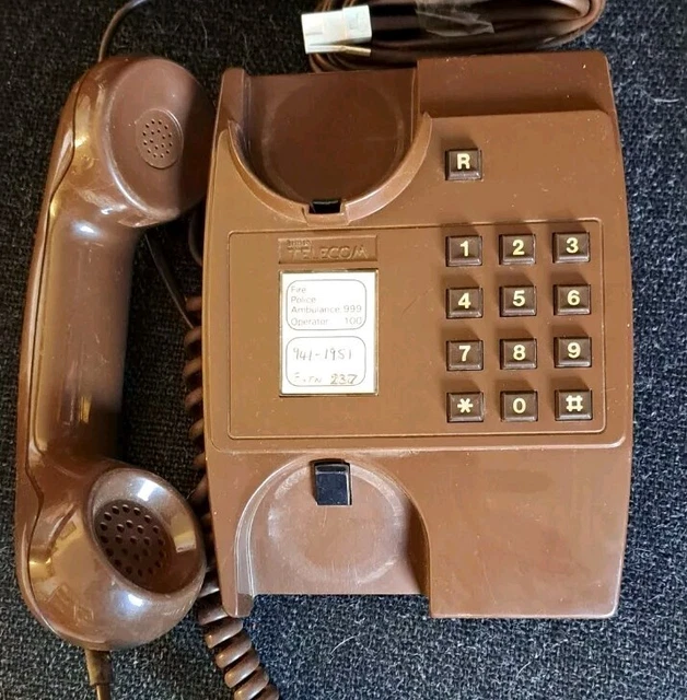 VINTAGE BROWN BRITISH Telecom, Push Button, Delegated Release Function ...