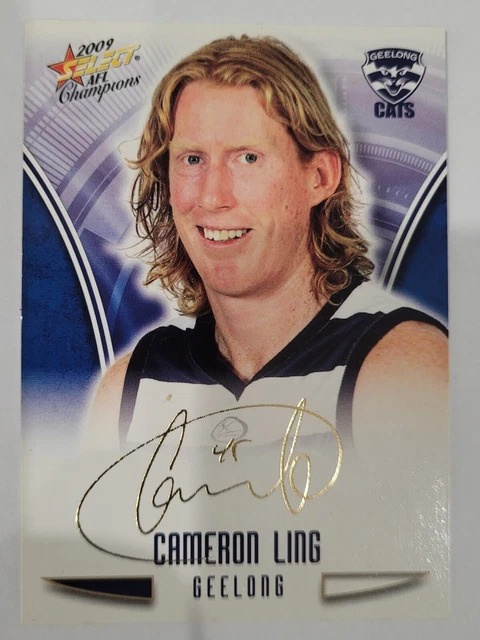 2009 AFL SELECT Champions Cameron Ling Geelong Gold Foil Signature Card ...