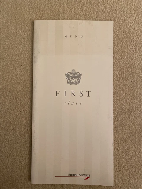 BRITISH AIRWAYS RETRO Vintage Menu first class Hong Kong peking Michel ...