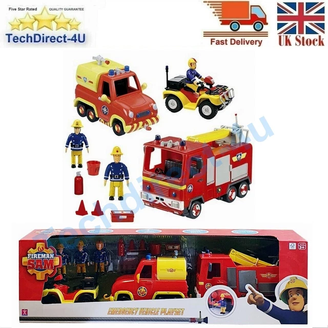 NEW FIREMAN SAM Emergency Vehicle Playset Quad Bike, Fire Engine, Water ...