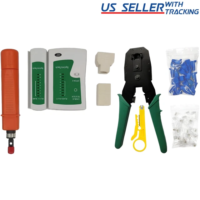 NETWORK ETHERNET LAN RJ45 Cat5e Cat6 Cable Tester Crimper Crimping ...