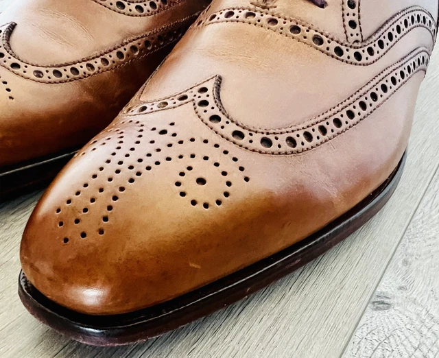 CROCKETT & JONES 'Clifford' Tan Calf Shortwing Wingtip Shoes 9D UK ...