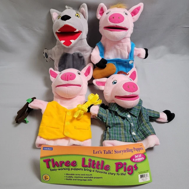 THREE LITTLE PIGS & Big Bad Wolf Lakeshore Learning Hand Puppets ...