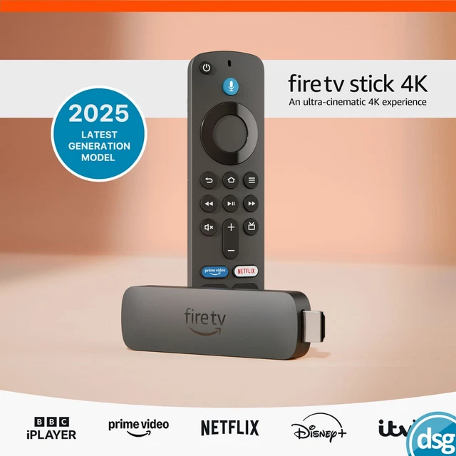 AMAZON FIRE TV Stick 4K Firestick | Ultra HD | Wi-Fi 6 | Alexa Voice ...
