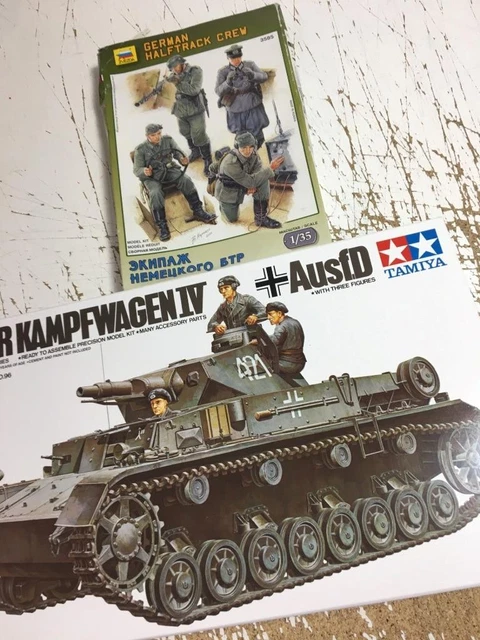 WEHRMACHT PANZER IV Ausf D & figures Tamiya 1/35 model kit all checked ...