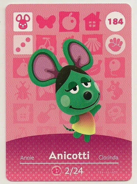 ANIMAL CROSSING AMIIBO Card: Anicotti 184 Series 2 Mouse New Horizons ...
