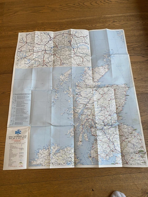 RAC ROUTE MAP of Great Britain Through routes to and from Birmingham ...