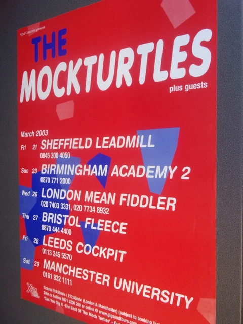 ORIGINAL TOUR POSTERS From Manchester University £9.99 - PicClick UK