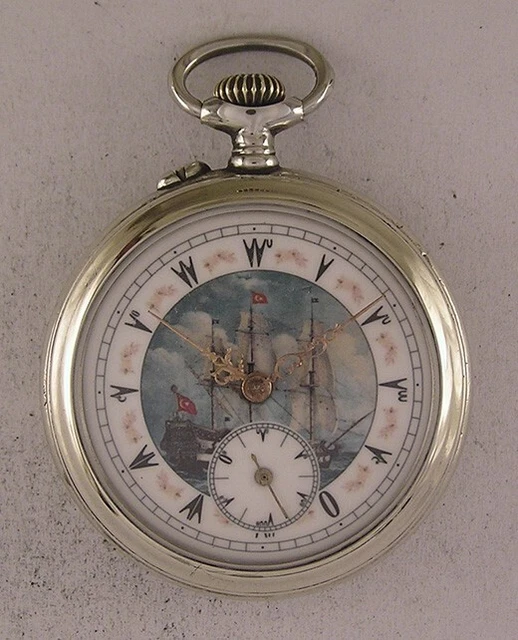 AMAZING MILITARY MARINE 1890's Antique Oriental Pocket Watch Perfect ...