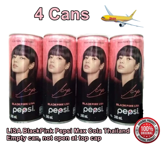 NEW BLACKPINK LISA Pepsi Max Cola Thailand 245ml 4 Cans Original ...
