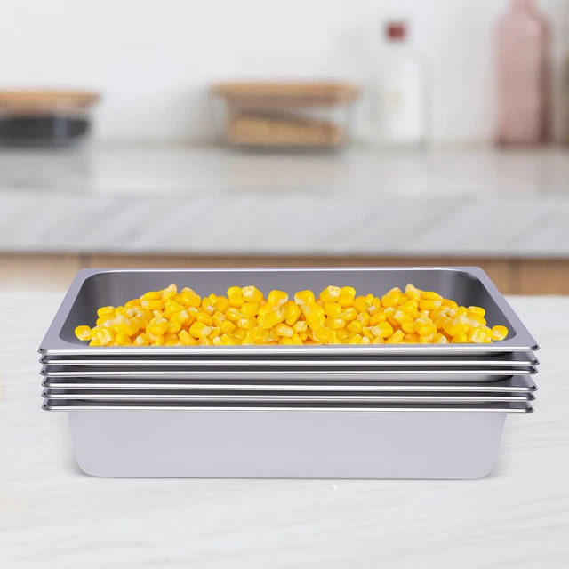 6 PACK FULL Size 4" Deep Stainless Steel Steam Table Food Pan ...