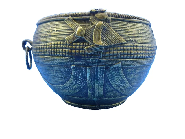 COUPE POT en BRONZE art Africain poissons stylisés Akan. Ghana/Côte d ...