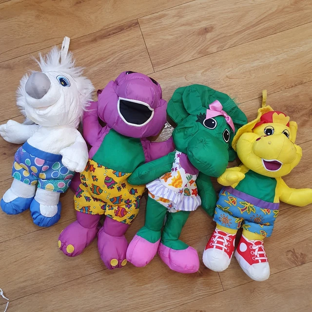 BJ BARNEY & Friends Dinosaur Plush Teddy Playskool Vintage Soft Toy ...