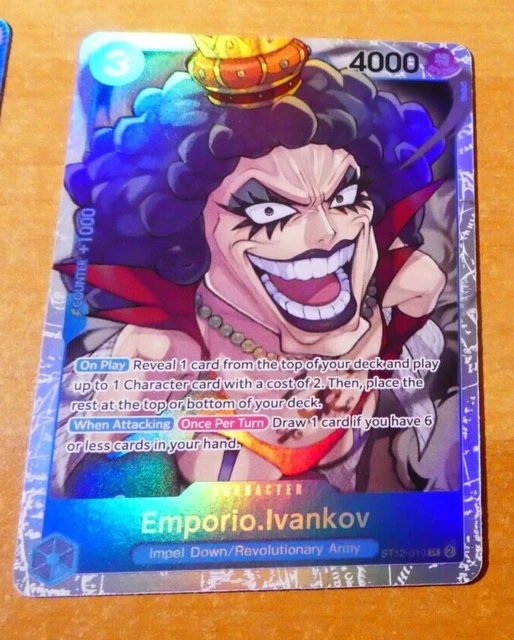 ONE PIECE ENGLISH Card Game Holo Carte Emporio.ivankov St12-010 Sr St En Mint EUR 8,00 - PicClick FR