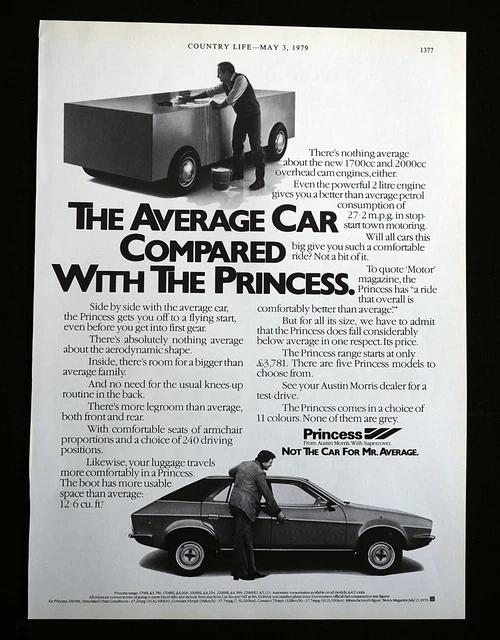 ORIGINAL VINTAGE 1979 Advert. Austin Morris Princess Car Advert. £3.95 ...