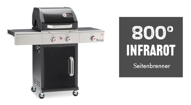 LANDMANN GAS GRILL gas grill trolley TRITON 2.1 maxX black PTS system ...
