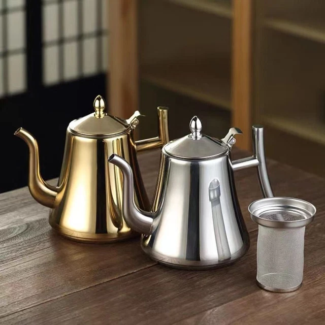 REMOVABLE INFUSER TEA Kettle 1.0L/1.5L/2.0L Long Mouth Pot Kitchen ...