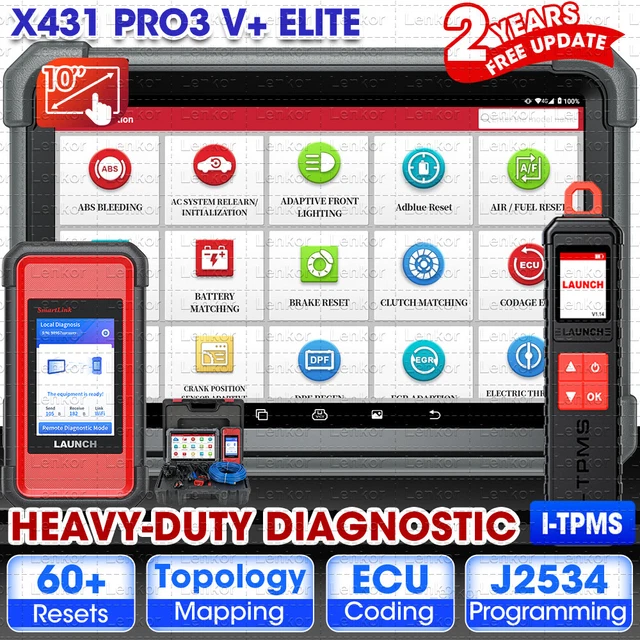 LAUNCH X431 PRO3S V+ 5.0 ELITE PRO5 Car Diagnostic Tool J2534 ...