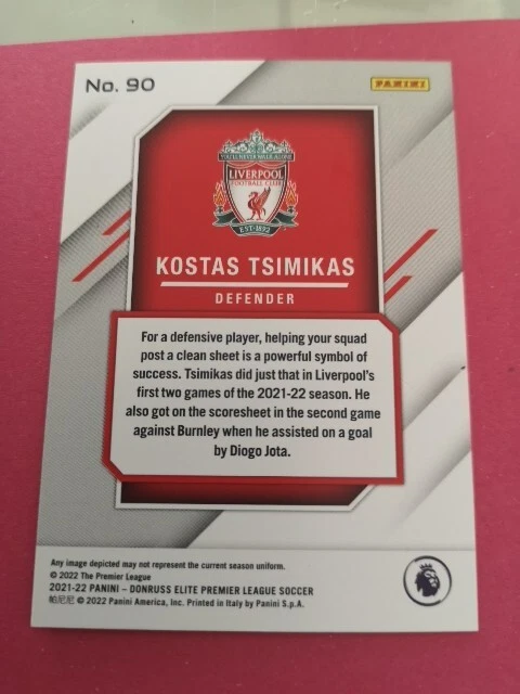 KOSTAS TSIMIKAS LIVERPOOL Rookie Card Premier League Carte Foot Panini ...