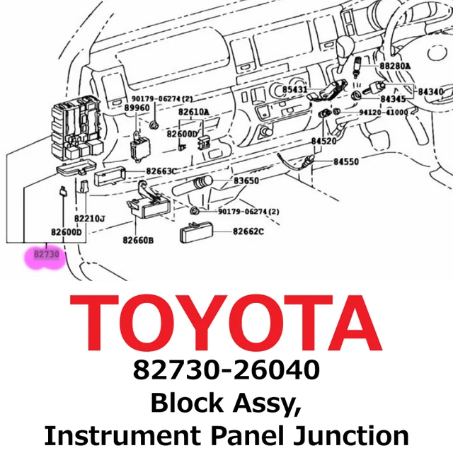TOYOTA GENUINE HIACE Block Assy, Instrument Panel Junction 82730-26040 ...