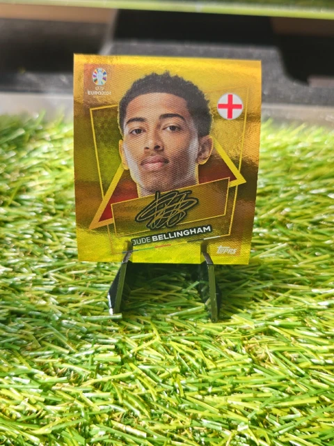 TOPPS EURO 2024 Jude Bellingham SIGNATURE Gold Sticker RARE ENGLAND SP ...