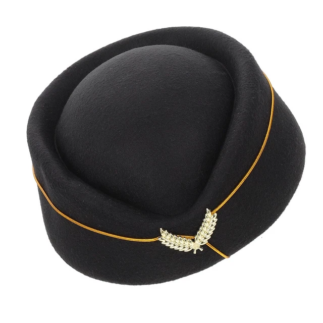 FLIGHT ATTENDANT HAT Airline Staff Cap Hostess Accessories Costume ...