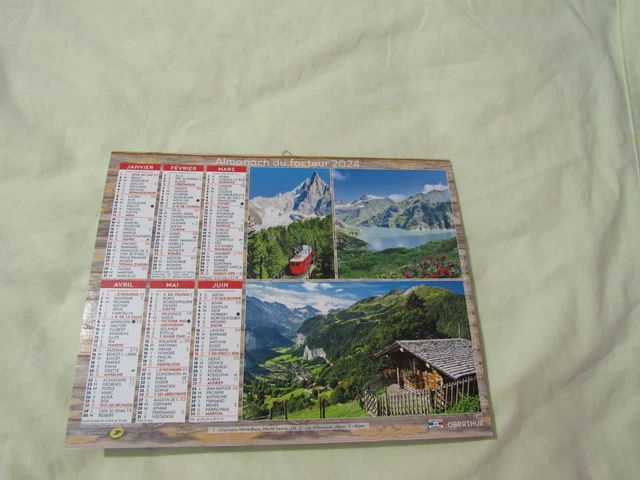 ALMANACH DU FACTEUR / Calendrier La Poste 2024 Les Montagnes Neuf EUR 7 ...