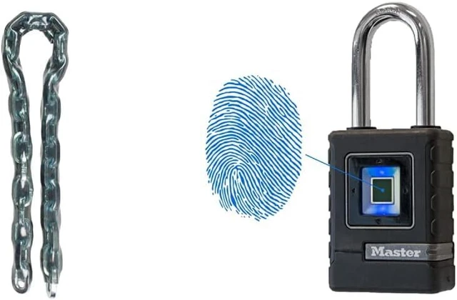 MASTER LOCK 8020EURD + 4901EURDLHCC 150 cm Hardened Steel Chain ...